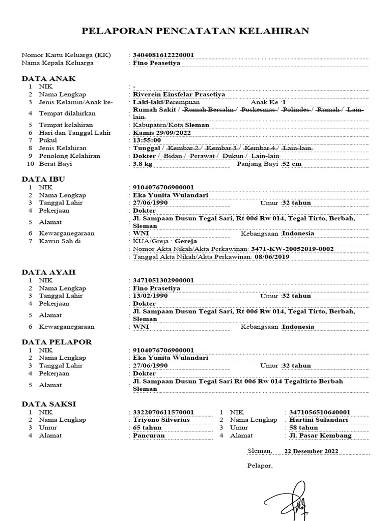 Form Pelaporan | PDF