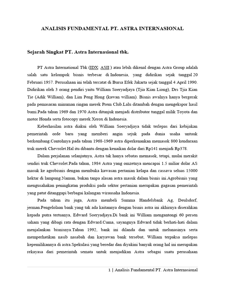 Analisis Fundamental PT Fixed | PDF