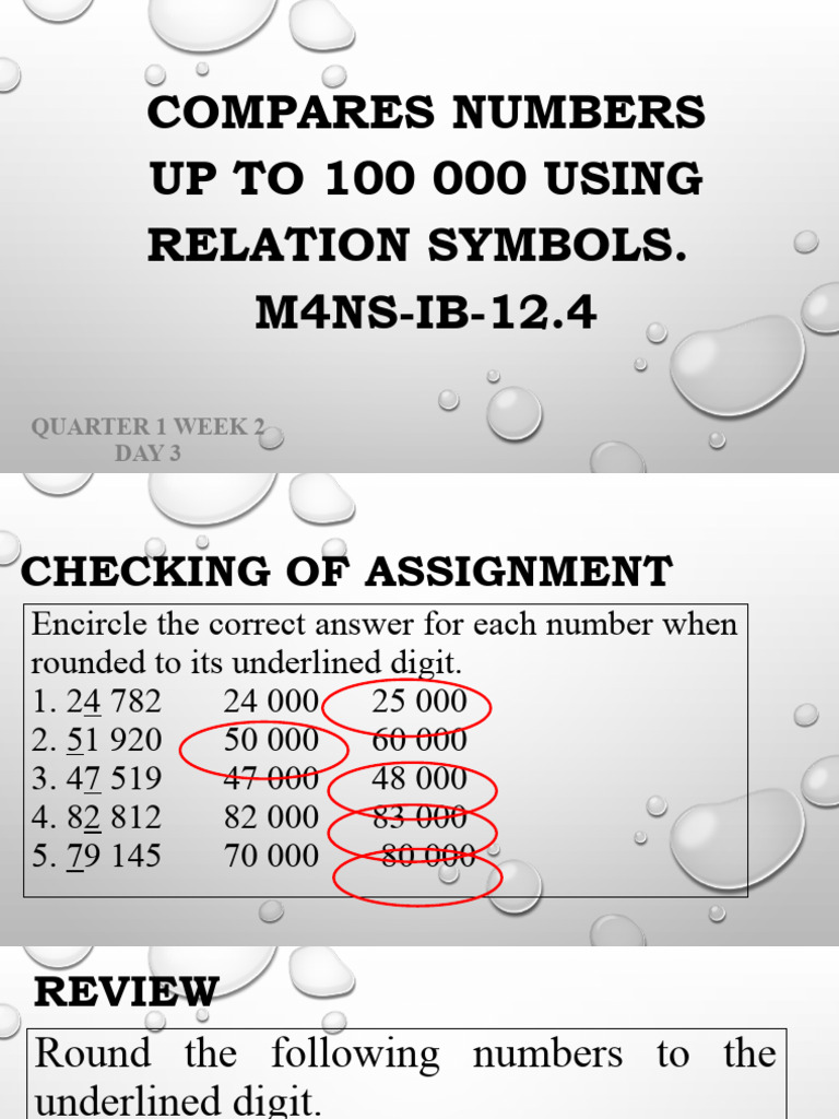 Math4 Q1 W2 Comparing N Umbers | PDF