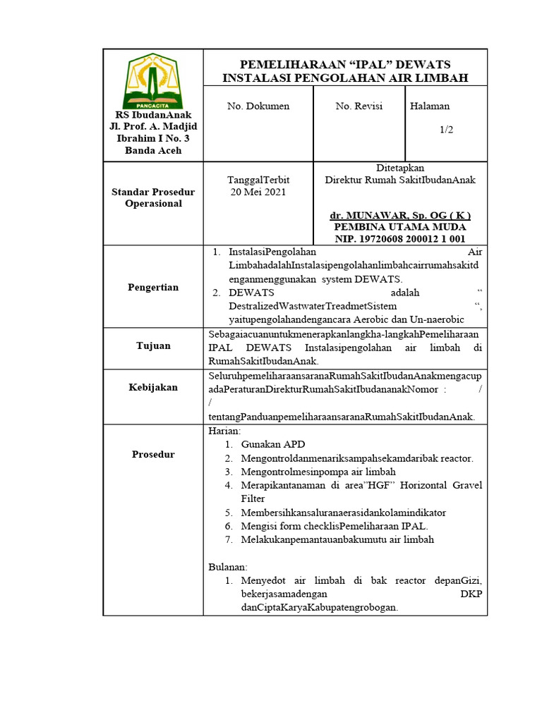 9 Pemeliharaan Ipal Dewats Instalasi Pengolahan Air Limbah | PDF | Griya & Taman | Sains ...