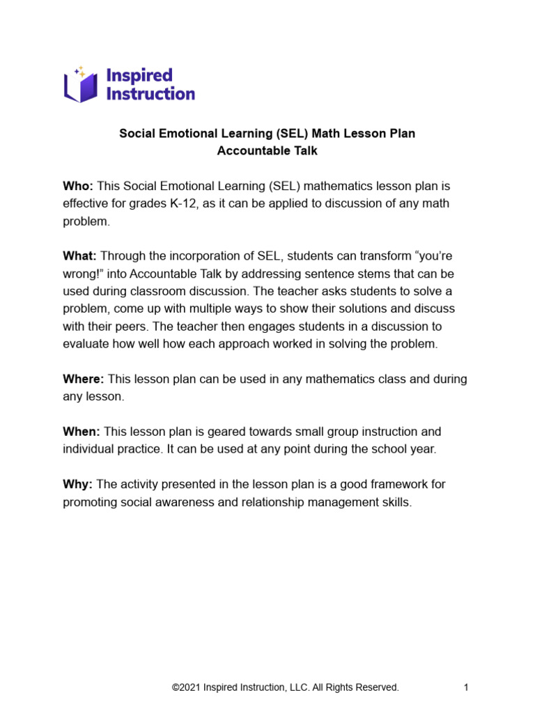 Ocial Emotional Lesson Plan | PDF | Career & Growth