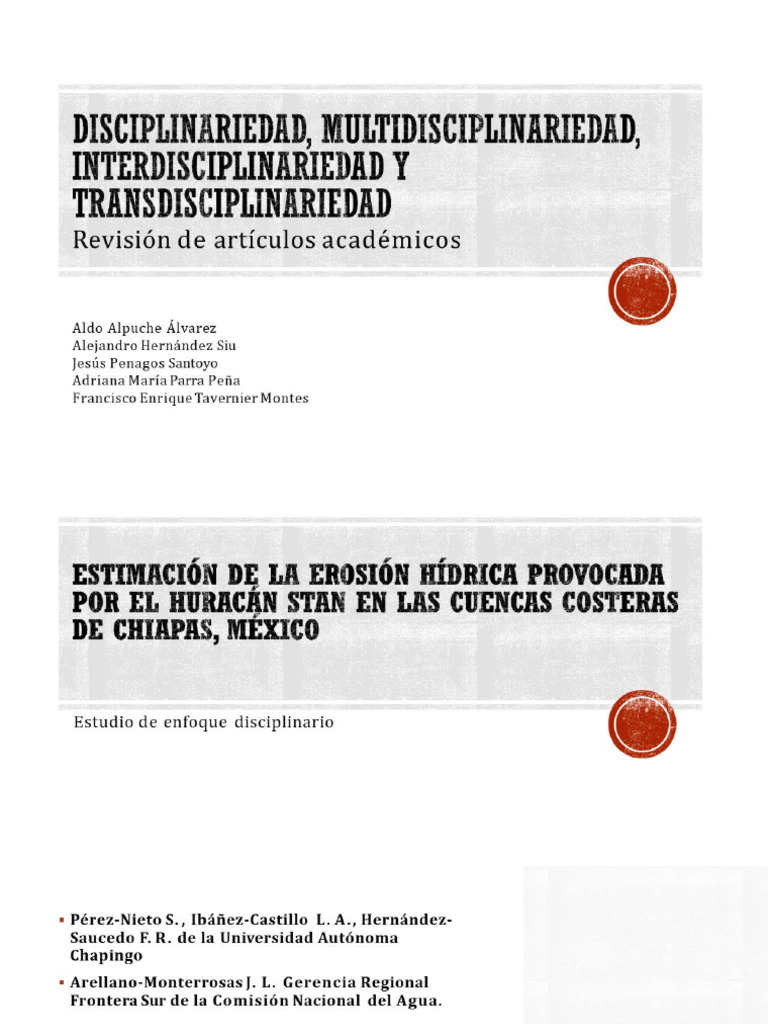 5 Presentación PowerPoint. Disciplinariedad, Multidisciplinariedad ...