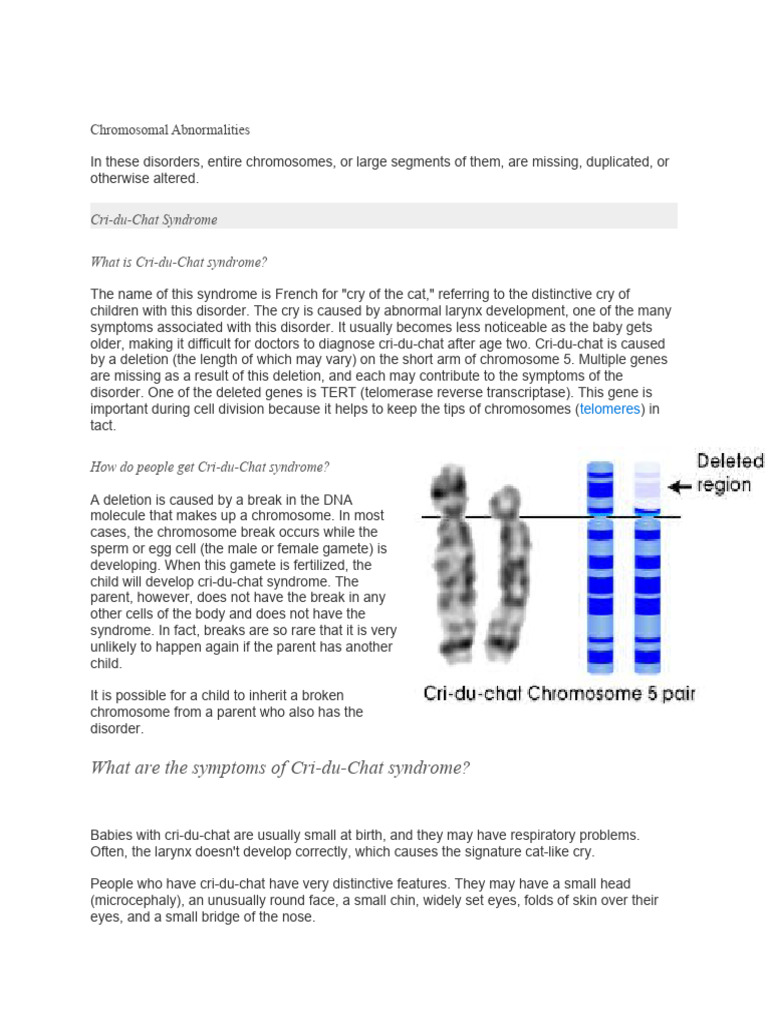 Chromosomal Abnormalities | PDF
