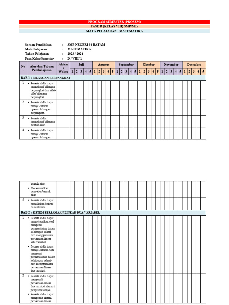 Prosem Fase D - Matematika | PDF