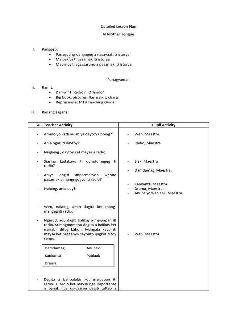 Detailed Lesson Plan | PDF