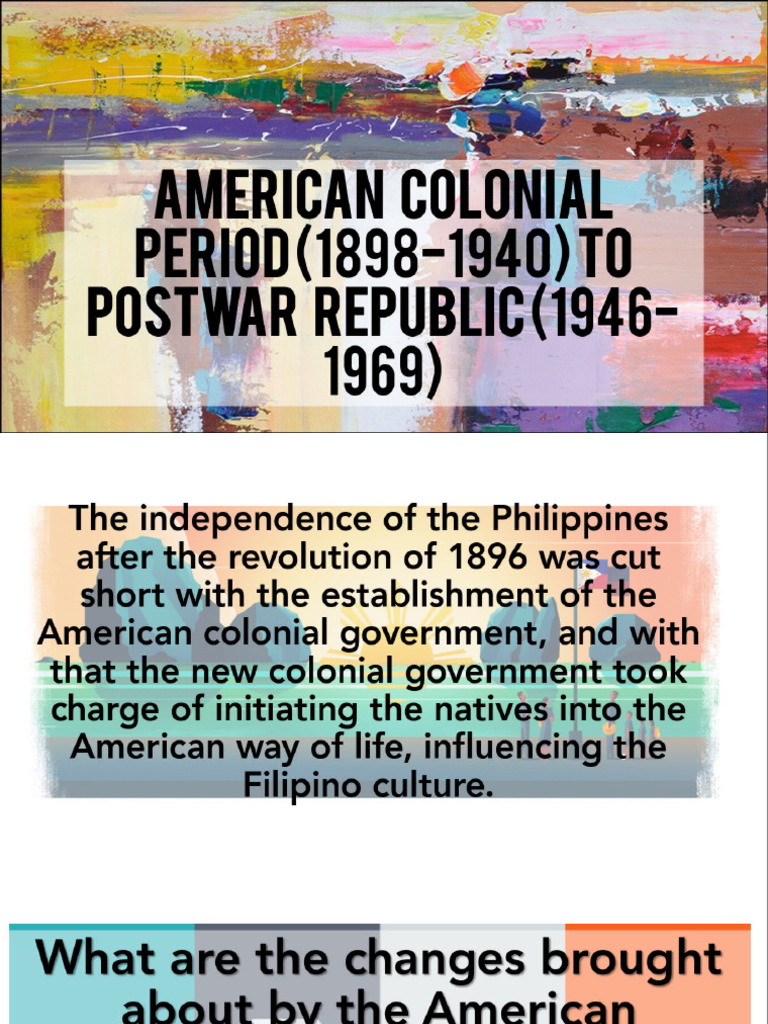 American Colonial Period 1898 1940 To Postwar | PDF