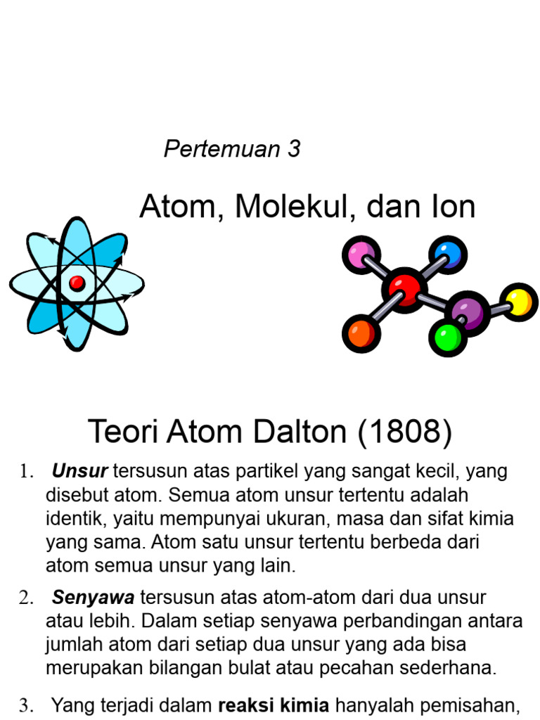 3-3 Atom, Molekul Dan Ion | PDF