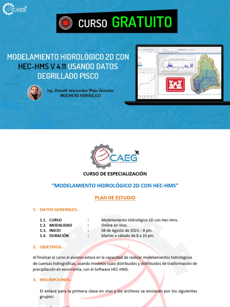 Temario Del Curso GRATUITO de Hec-Hms | PDF