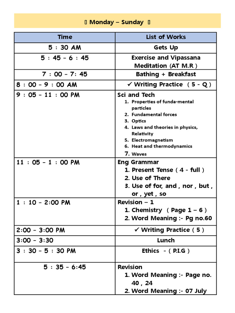 ? Monday - Sunday ? | PDF