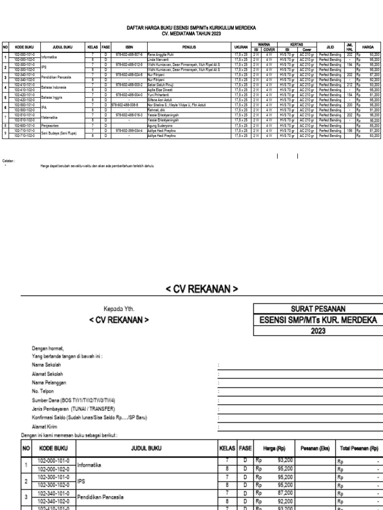 Buku SMP Esensi (2023) | PDF