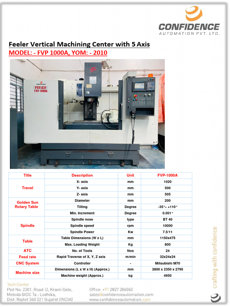 FEELER Technical Sheet FVP 1000A | PDF