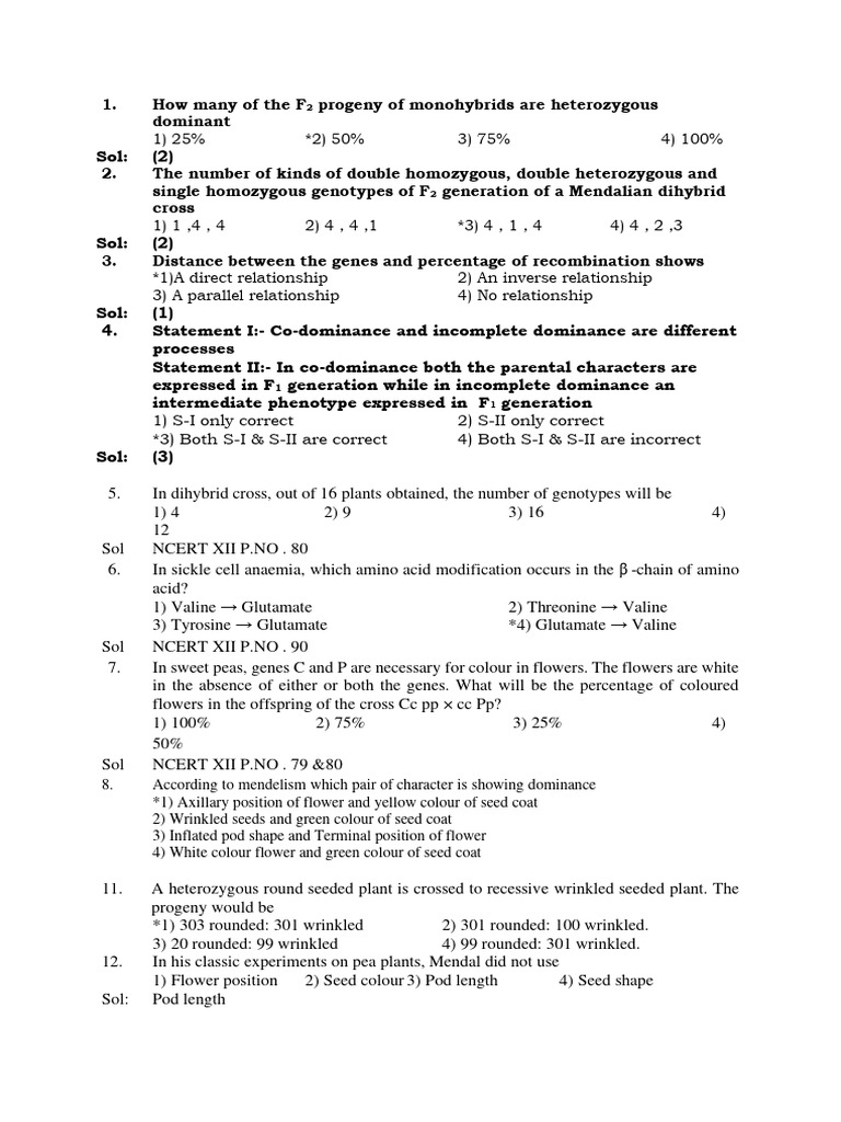 Genetics Quiz for Biology Students | PDF | Teaching Methods & Materials