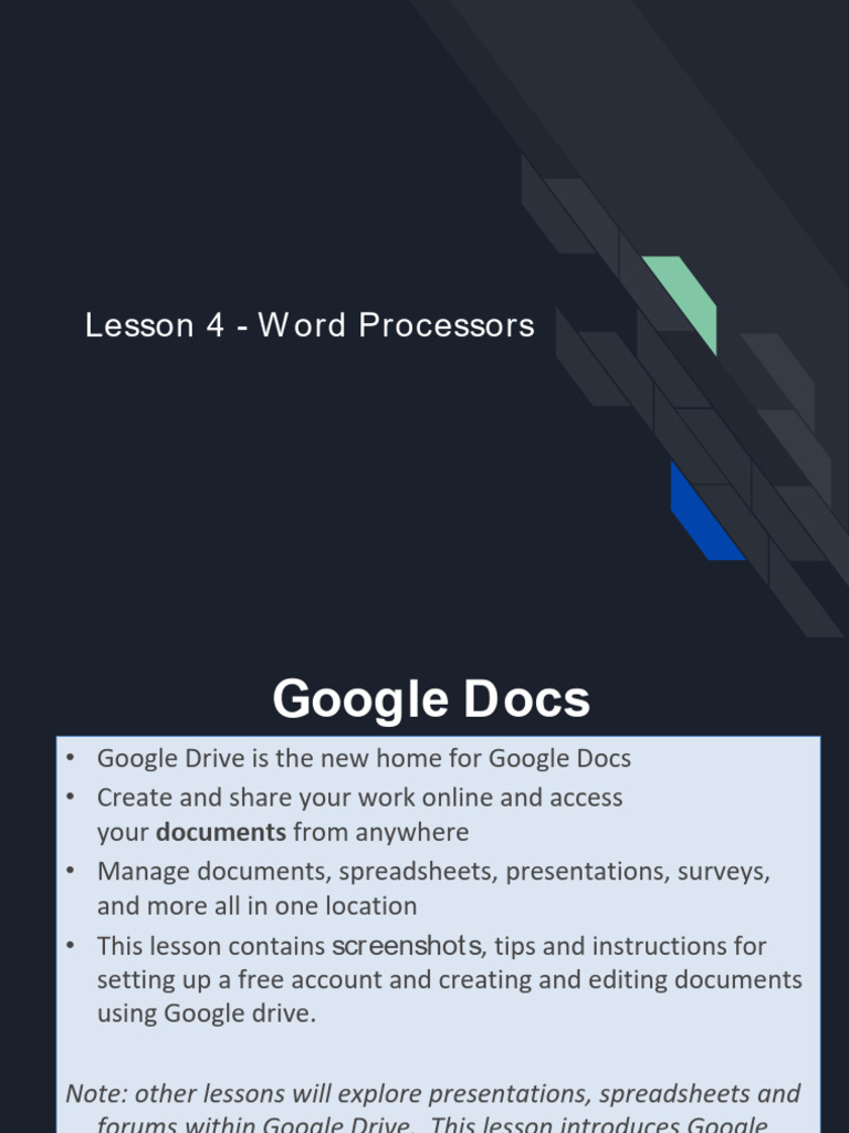 Lesson 4 - Word Processors | PDF