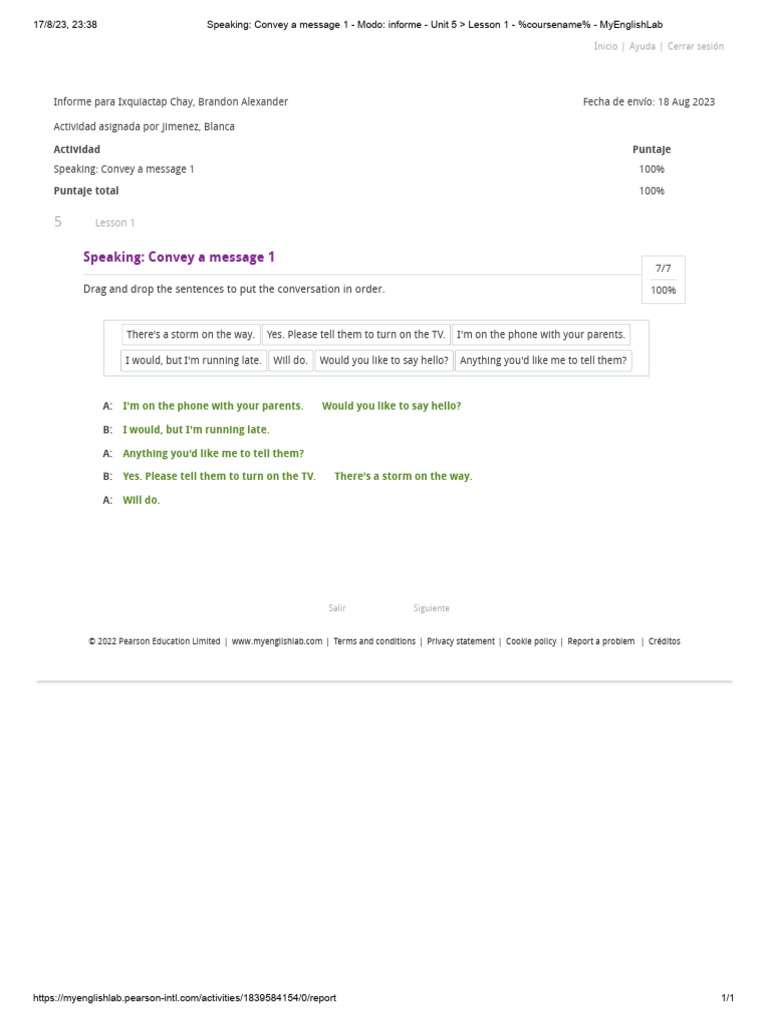 Speaking Activity: Convey a Message 1 | PDF