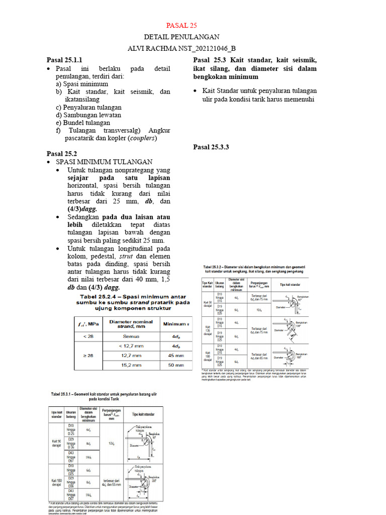 Detail Penulangan Struktur | PDF