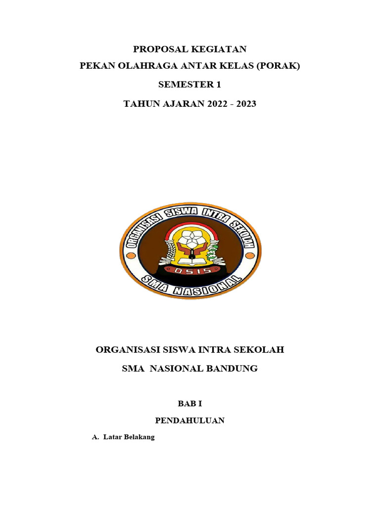 Proposal Porak 2022-2023-1 | PDF