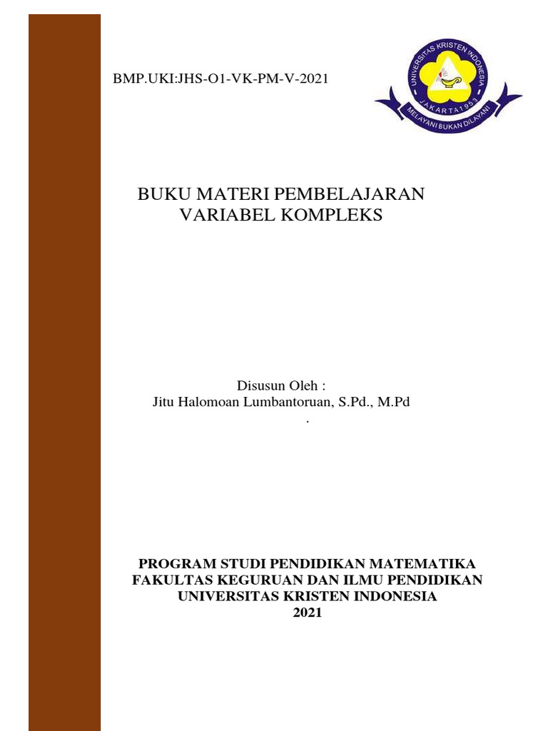 Buku Materi Pembelajaran Variabel Kompleks | PDF