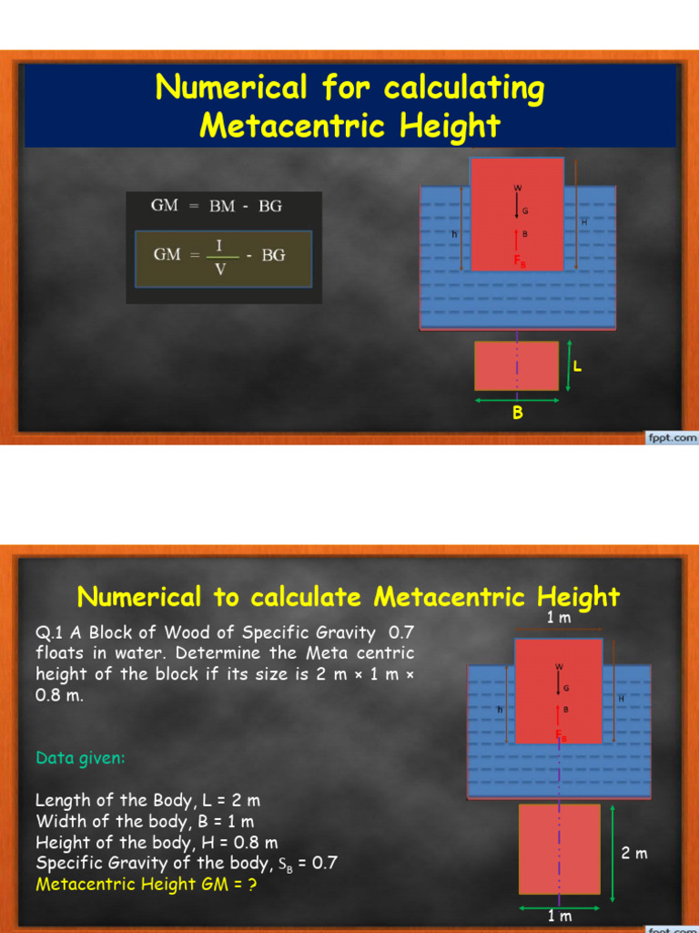 Metacentric Height Calculations | PDF