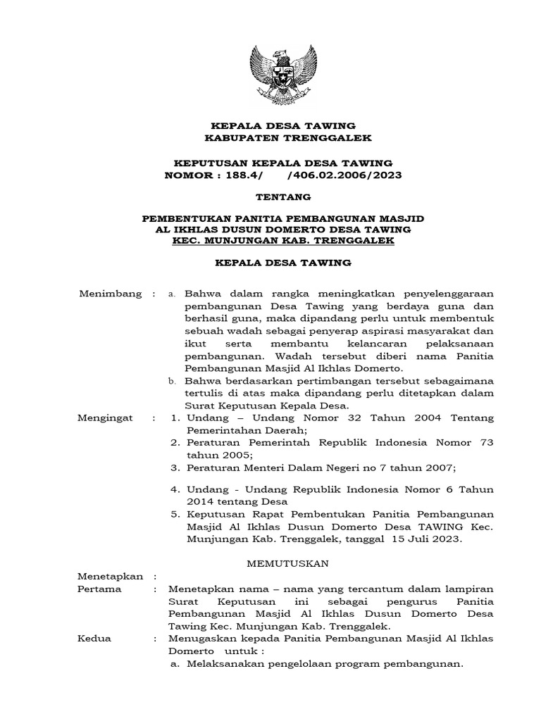 SK. Pembentukan Panitia | PDF