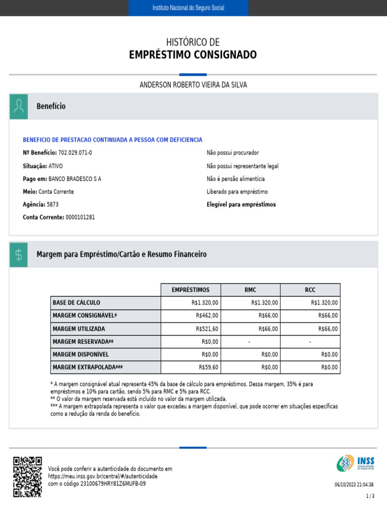 Extrato Emprestimo Consignado Ativosesuspensos 061023 | PDF Extrato Emprestimo Consignado Ativosesuspensos 061023 | PDF