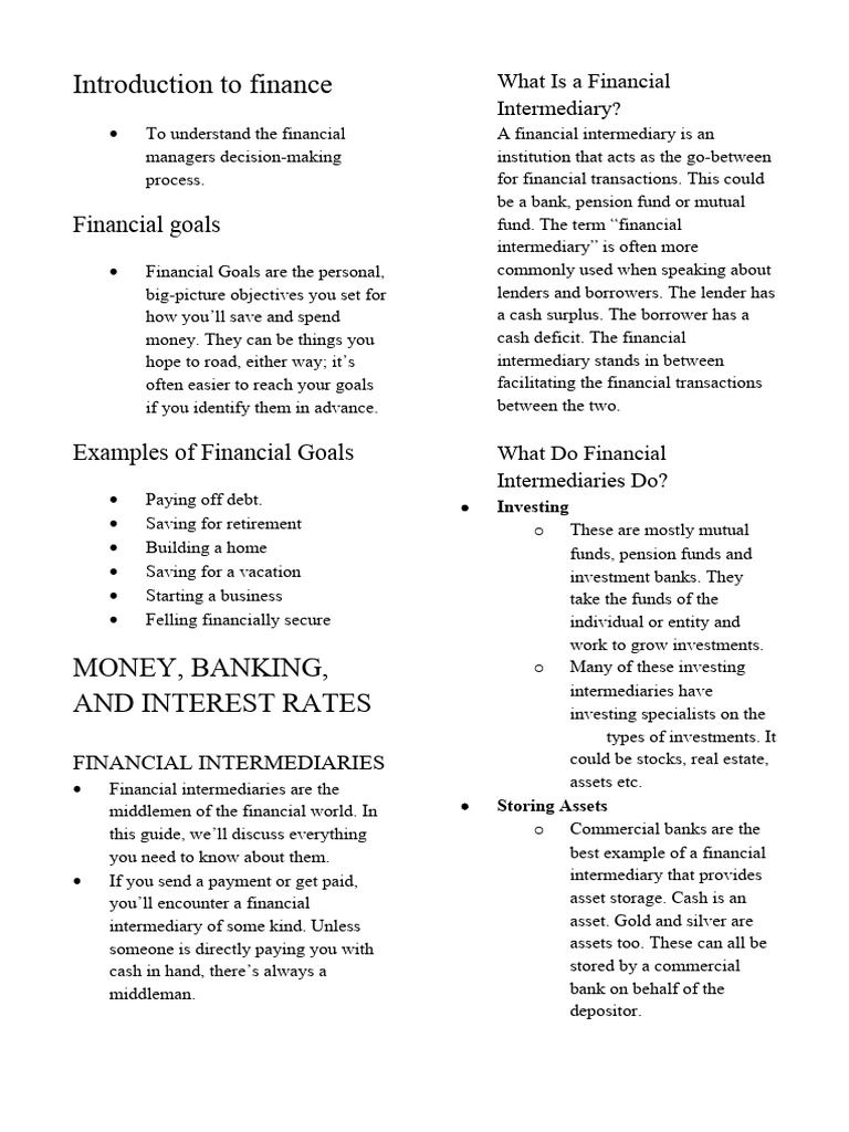 Introduction To Finance | PDF