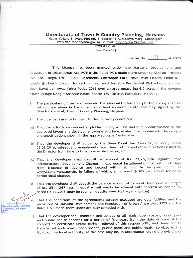 Sanjeevani Homes DDJAY Lisence | PDF