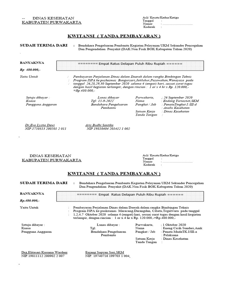 Kwitansi Dinas | PDF