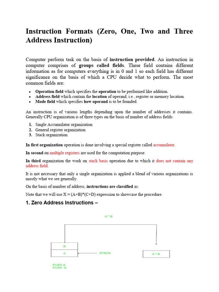 Instruction Formats | PDF