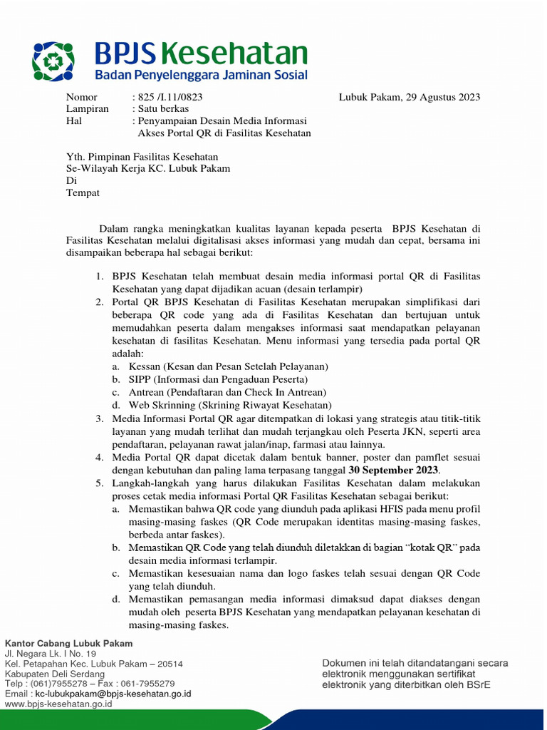 Surat Desain Portal BPJS Kesehatan | PDF