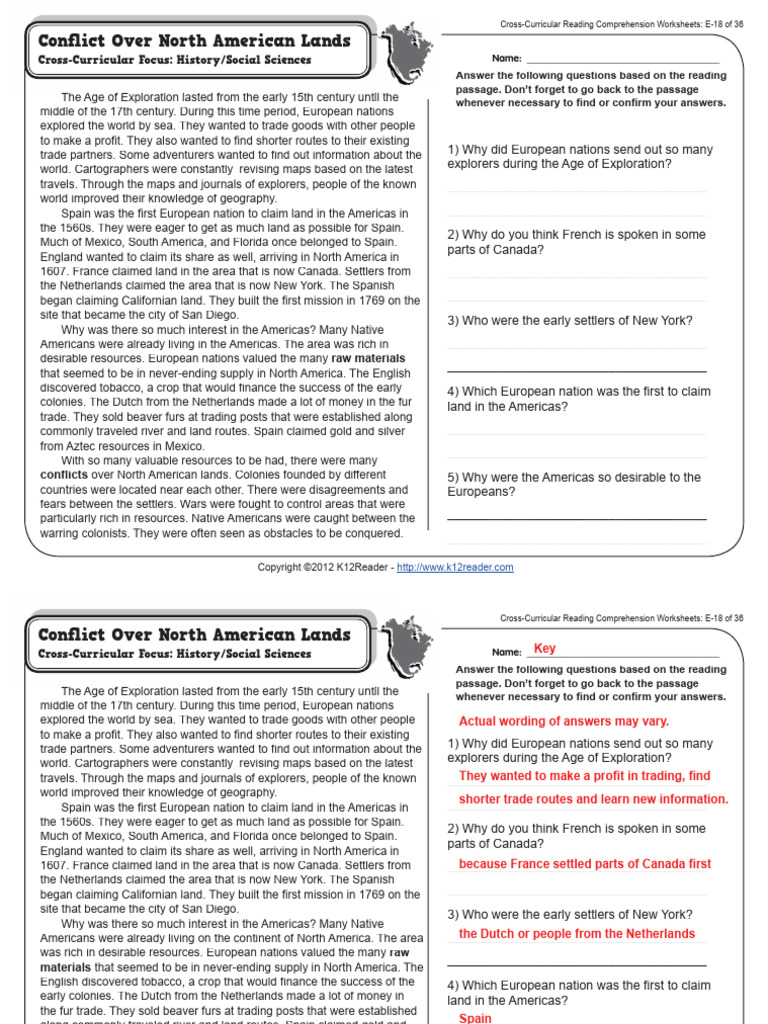 Gr5 Wk18 Conflict Over North American Lands 2 | PDF