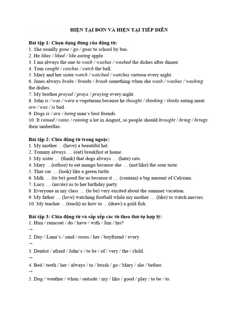 Bài tập HTD và HTTD | PDF