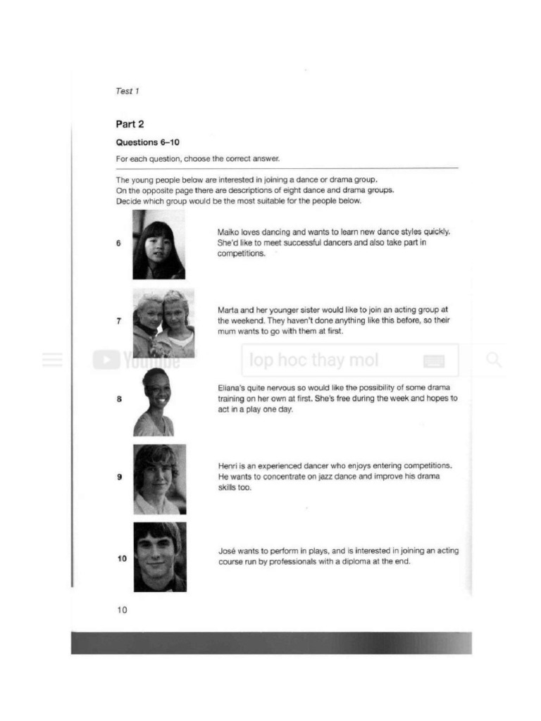 Reading Part 1 PET | PDF