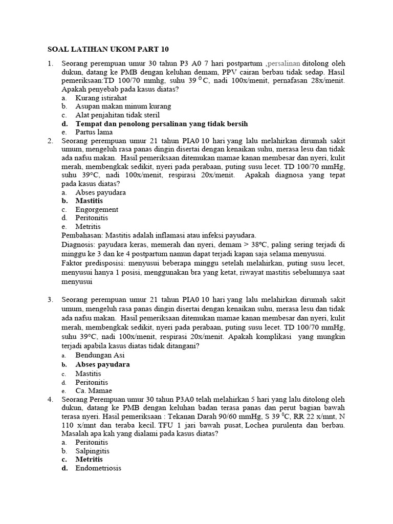 Soal Latihan Ukom Part 10 | PDF