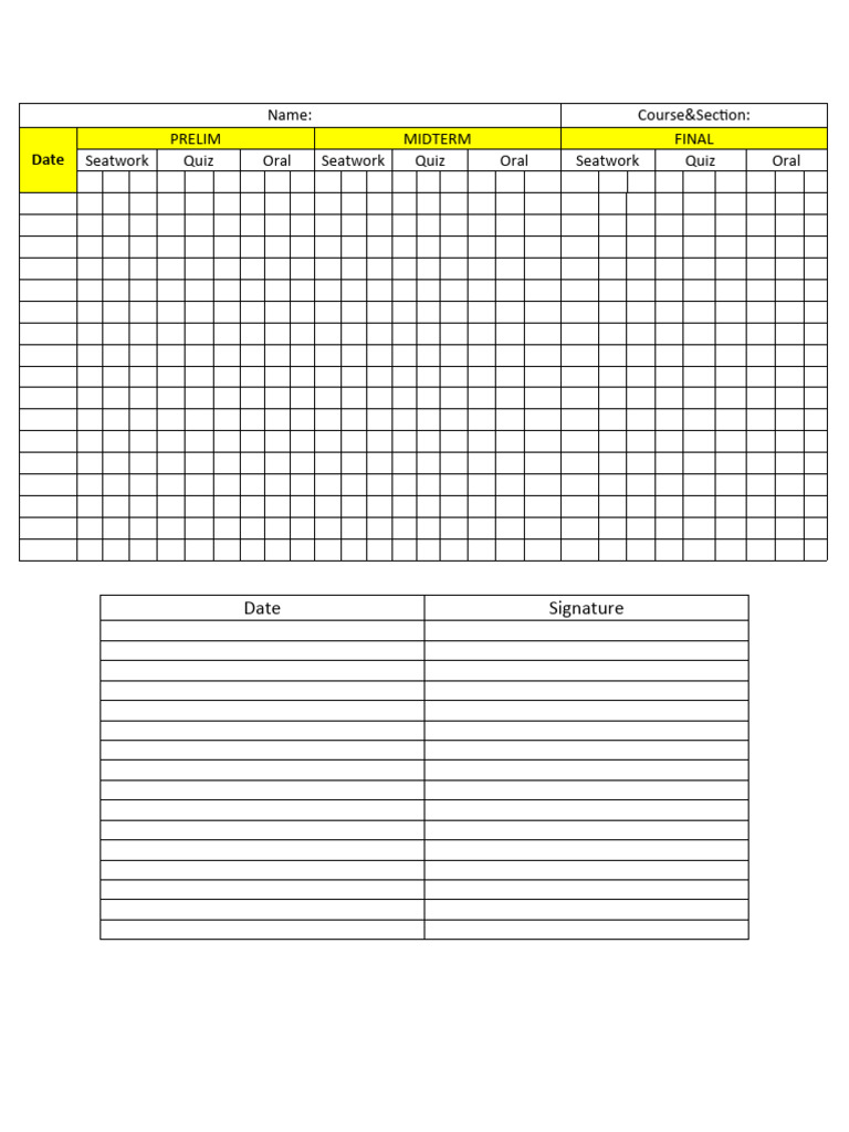Student Assessment Record Template | PDF