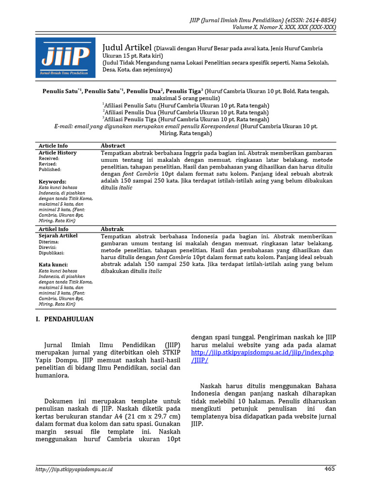 JIIP Template 2022 | PDF