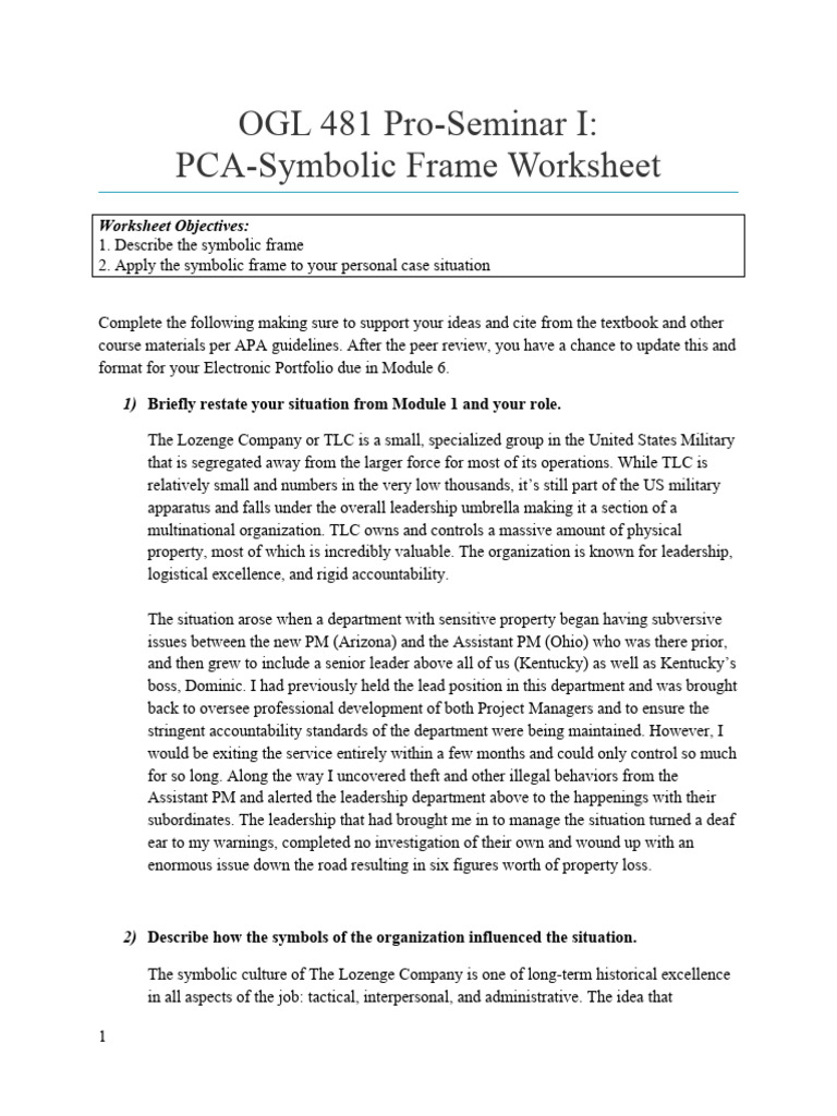 5 Symbolic Frame Worksheet | PDF