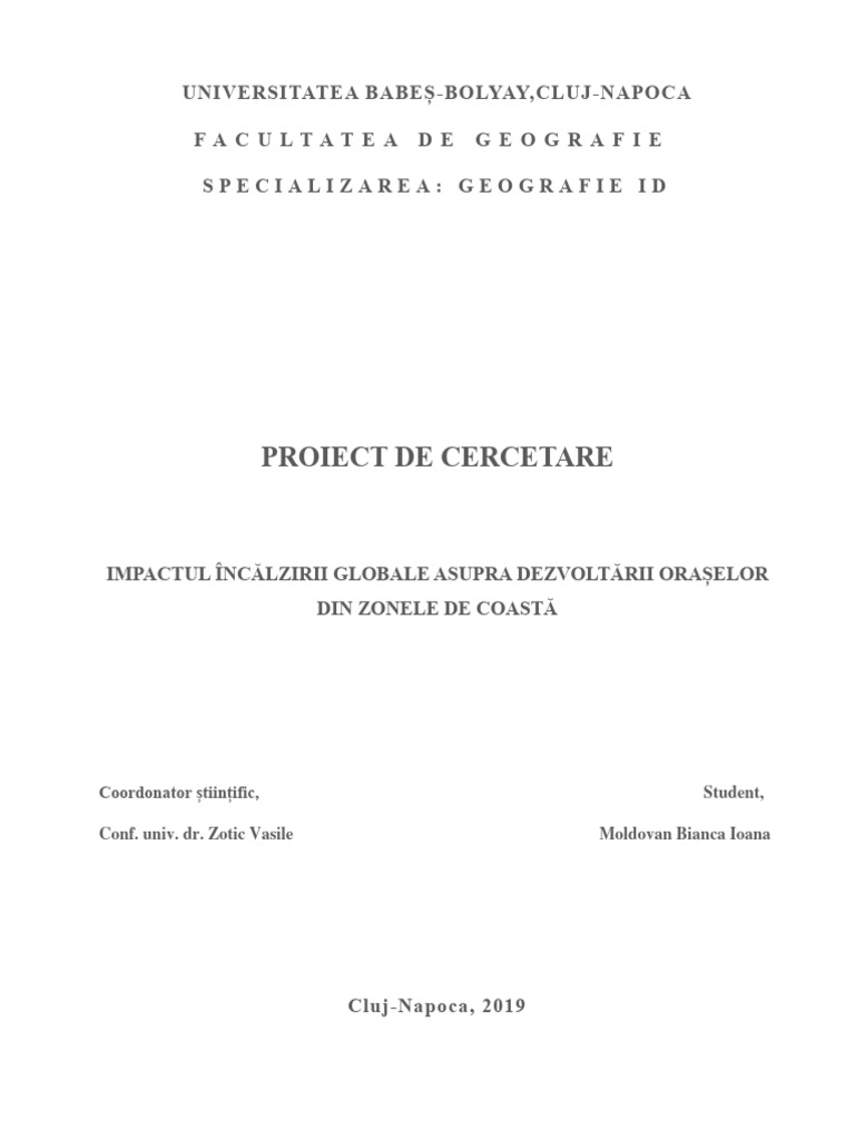 Proiect de Cercetare - Model | PDF