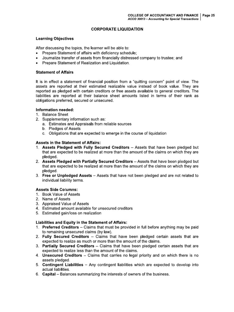 Acco 30013 Corporate Liquidation | PDF