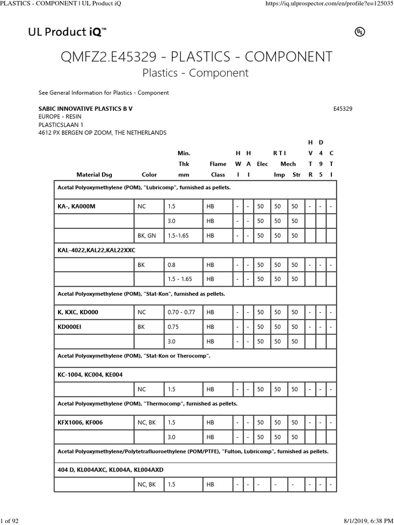 Lexan LS2 UL E File - E45329 | PDF