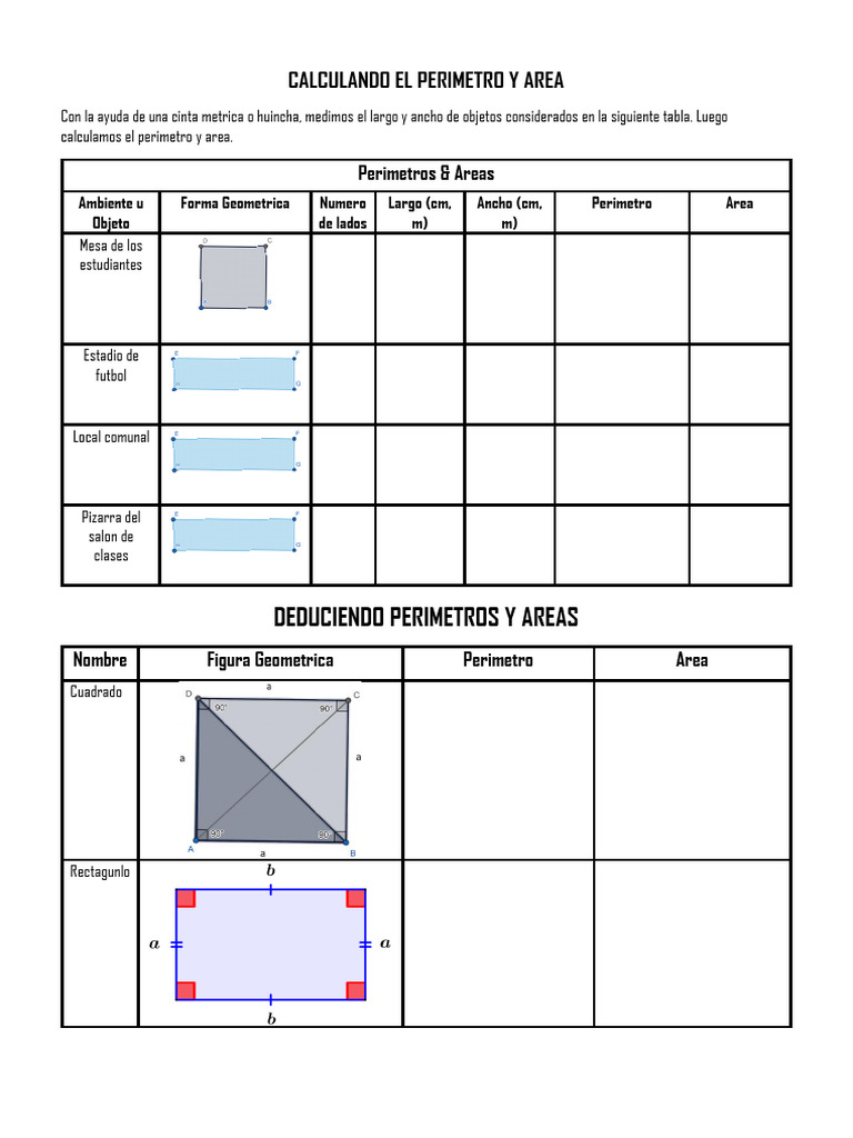 Areas y Perimetros | PDF