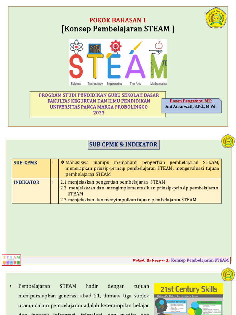 PB 1_ Konsep Pembelajaran STEAM | PDF