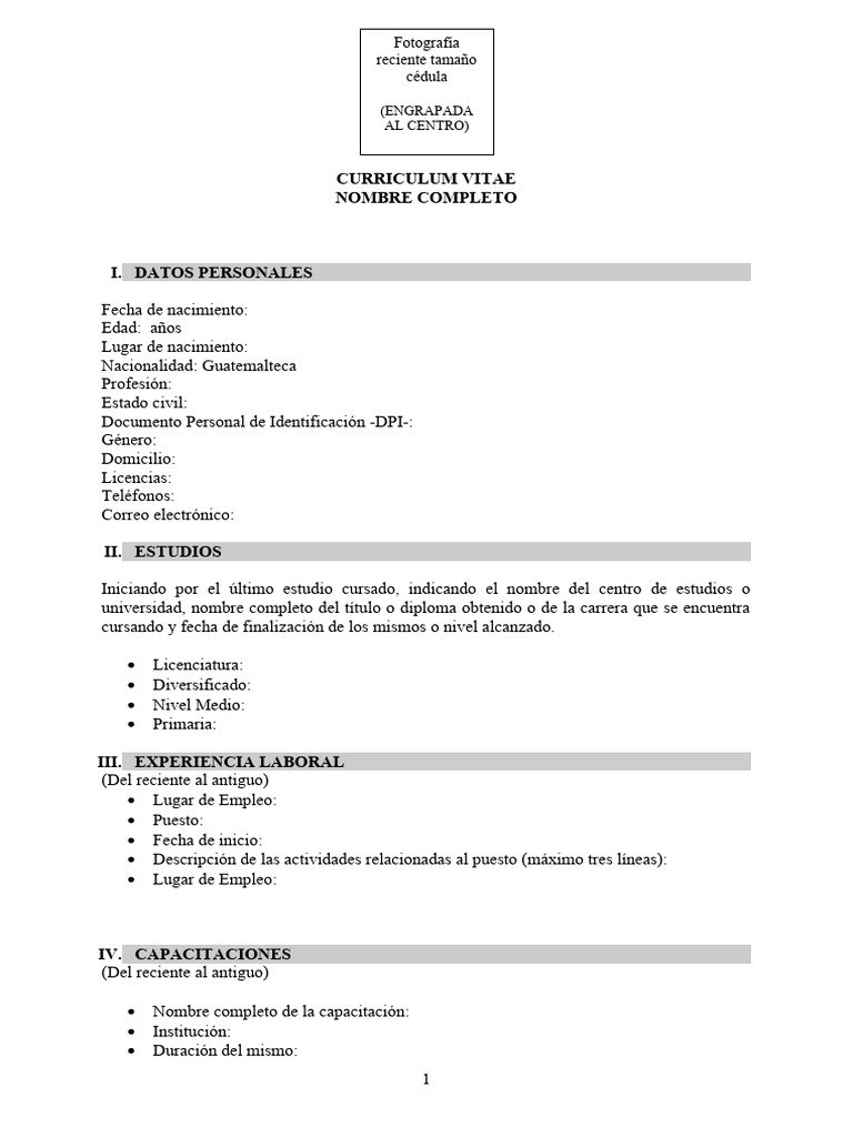 Esquema de Curriculum | PDF