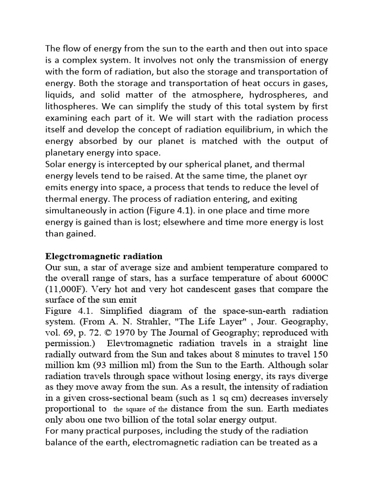Solar Constant and Earth's Energy Flow | PDF | Social Science ...