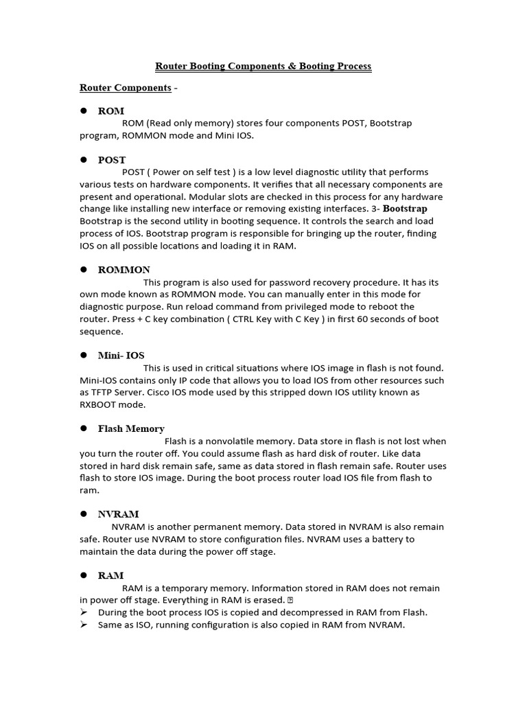 Router Booting Components New | PDF