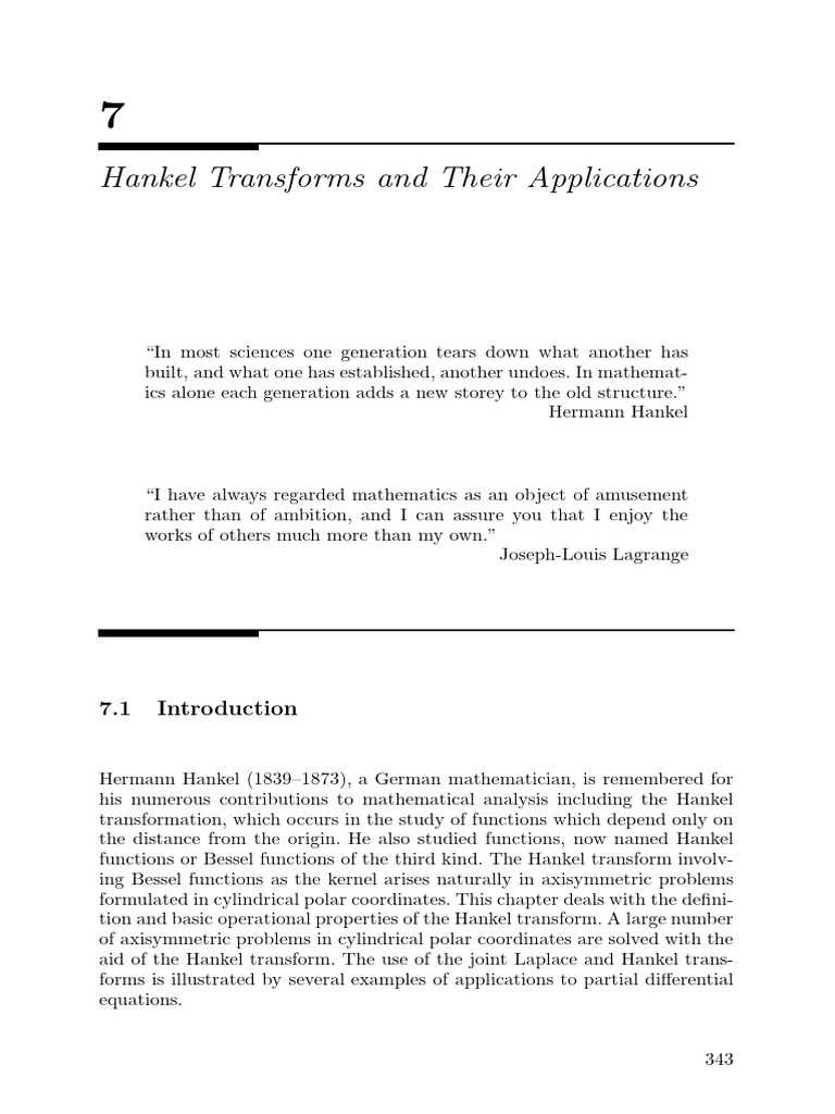Hankel Transforms: Definitions & Applications | PDF
