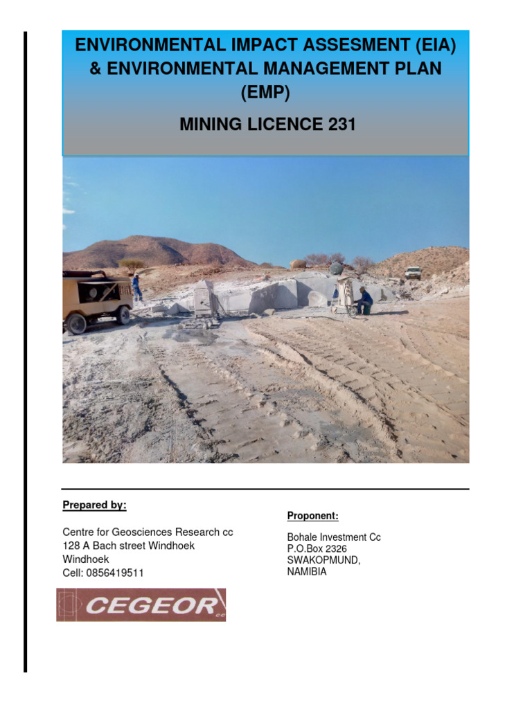 2460 - EIA - Small Scale Surface Mining For Marble in Mining | PDF