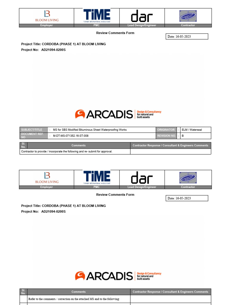 Comments Sheet | PDF