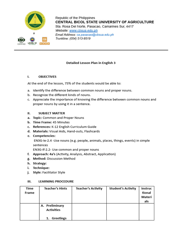Common and Proper Nouns DLP | PDF