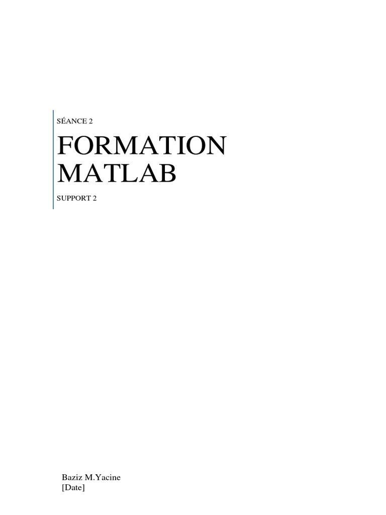 Formation Matlab Cours 2 | PDF