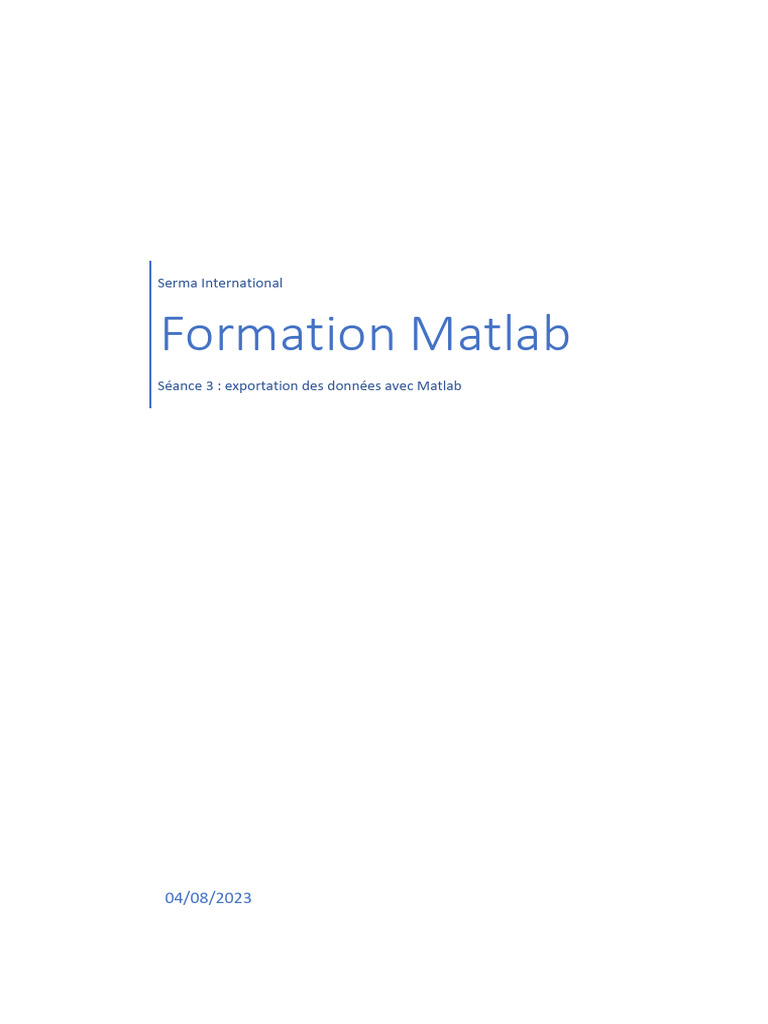 Formation Matlab S3 | PDF Formation Matlab S3 | PDF